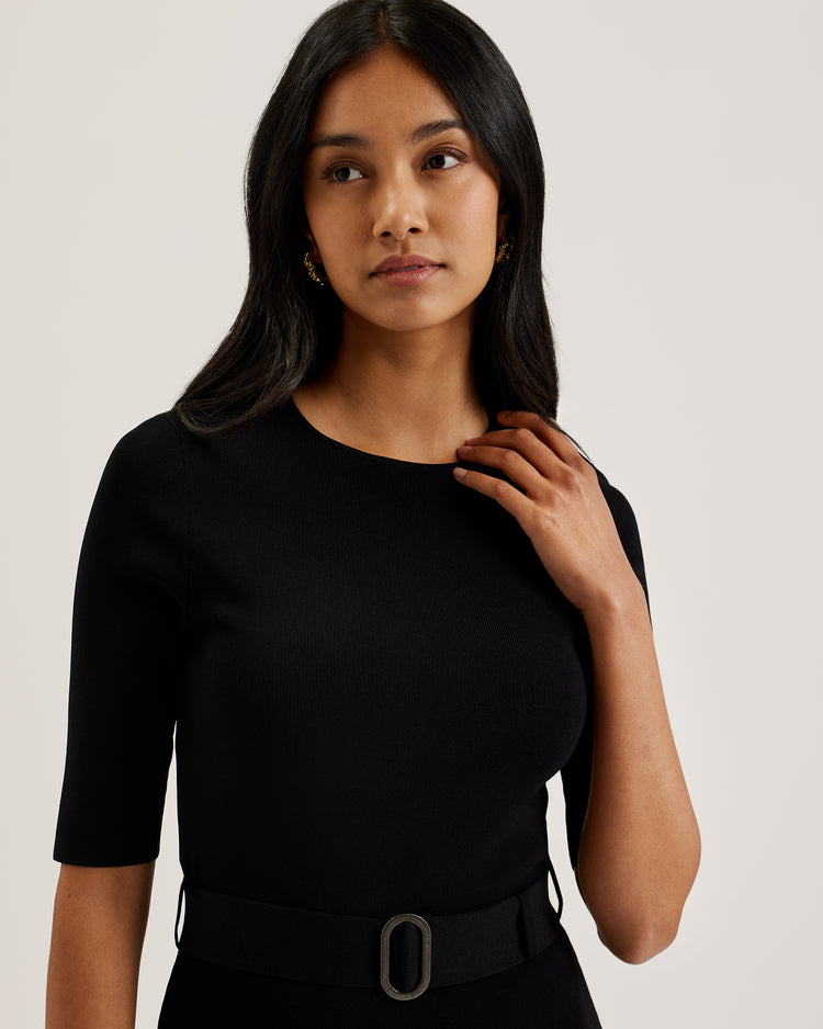 SAMALEE - Flippy Hem Knitted Midi Dress