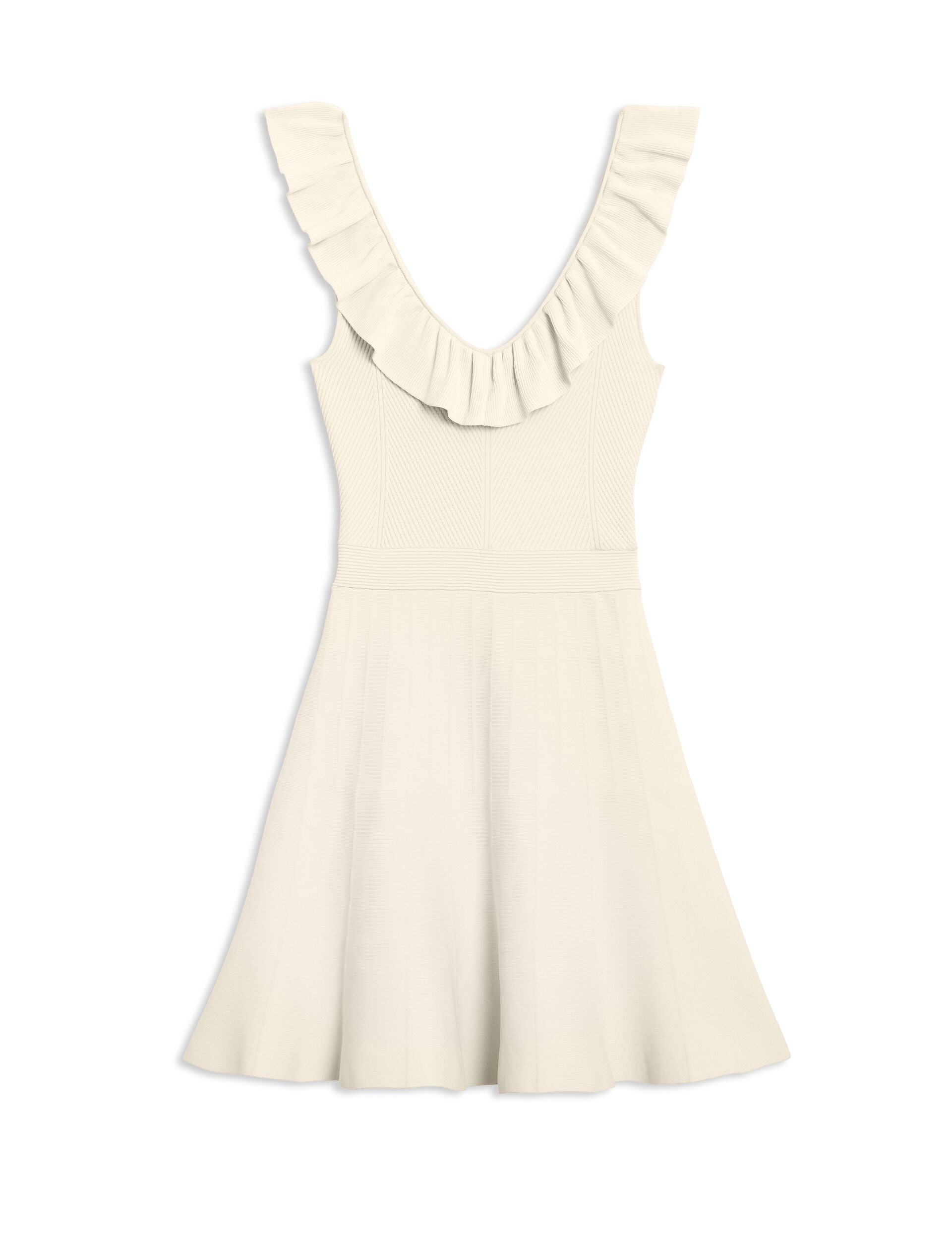 SAYLAA - Ruffle Neckline Mini Dress