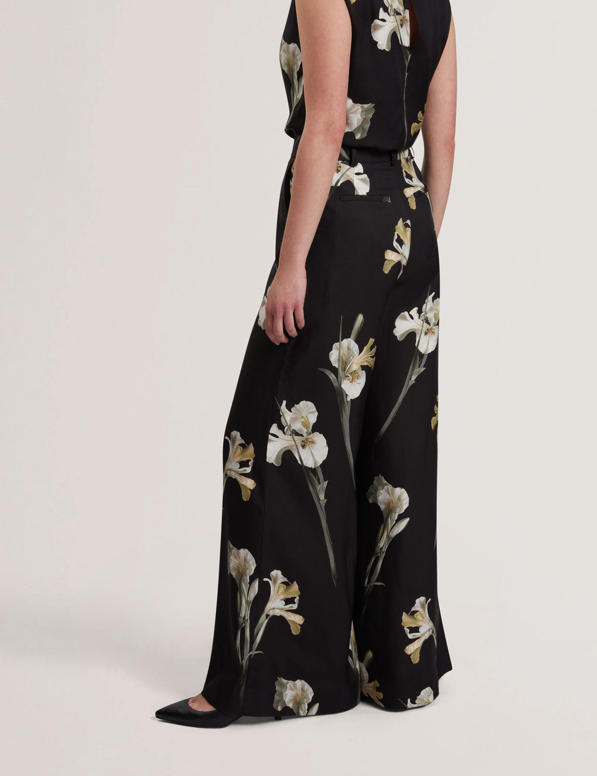 HAYDIE - Floral Print Wide Leg Tailored Trousers