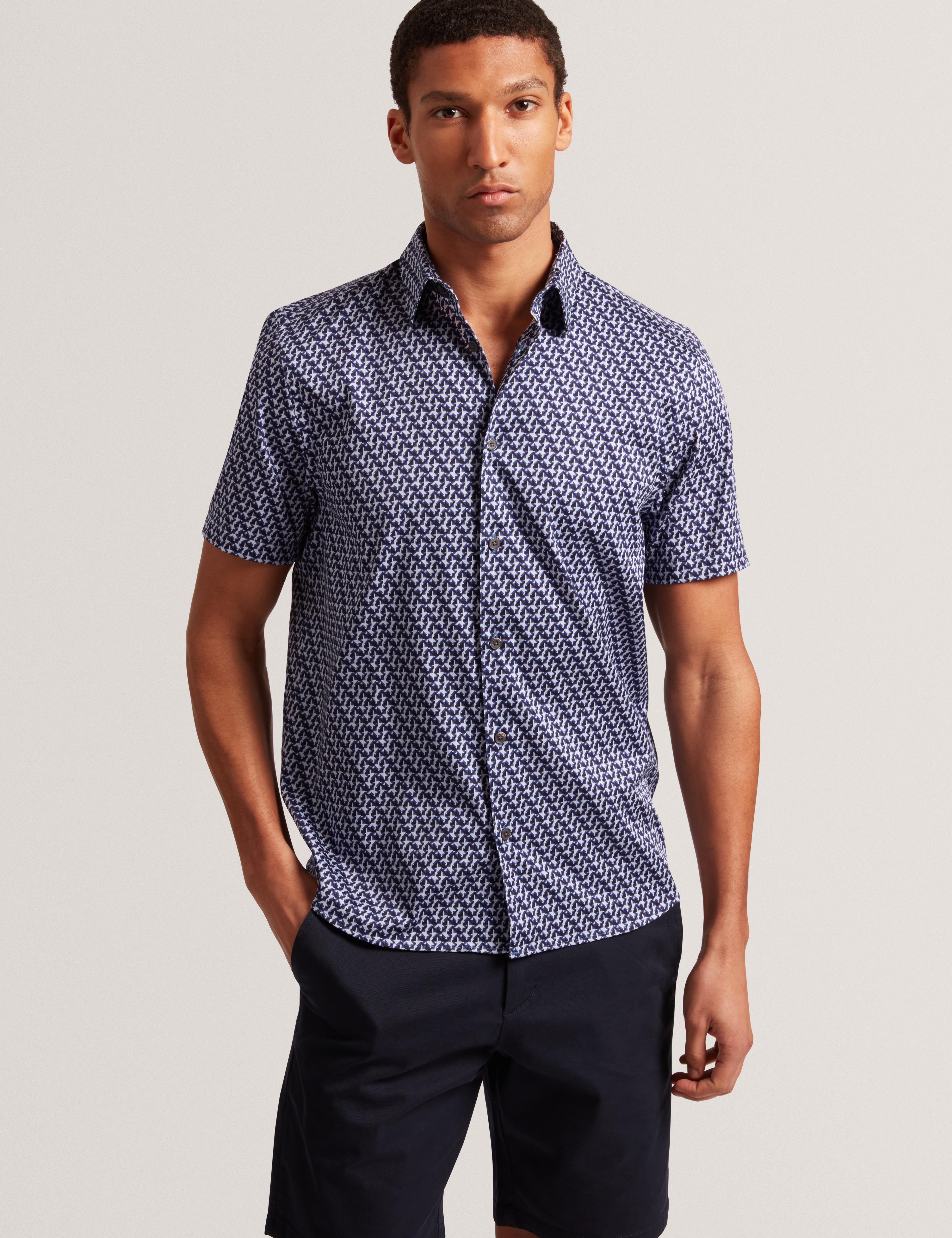 ALPHSO SS Regular Fit Geo Shirt