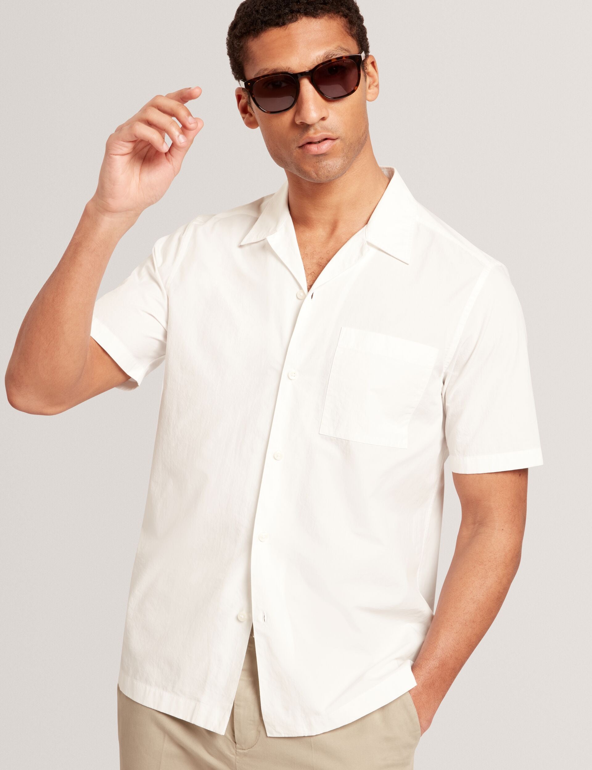 RADCLYF - Poplin Cuban Collar Short Sleeve Shirt