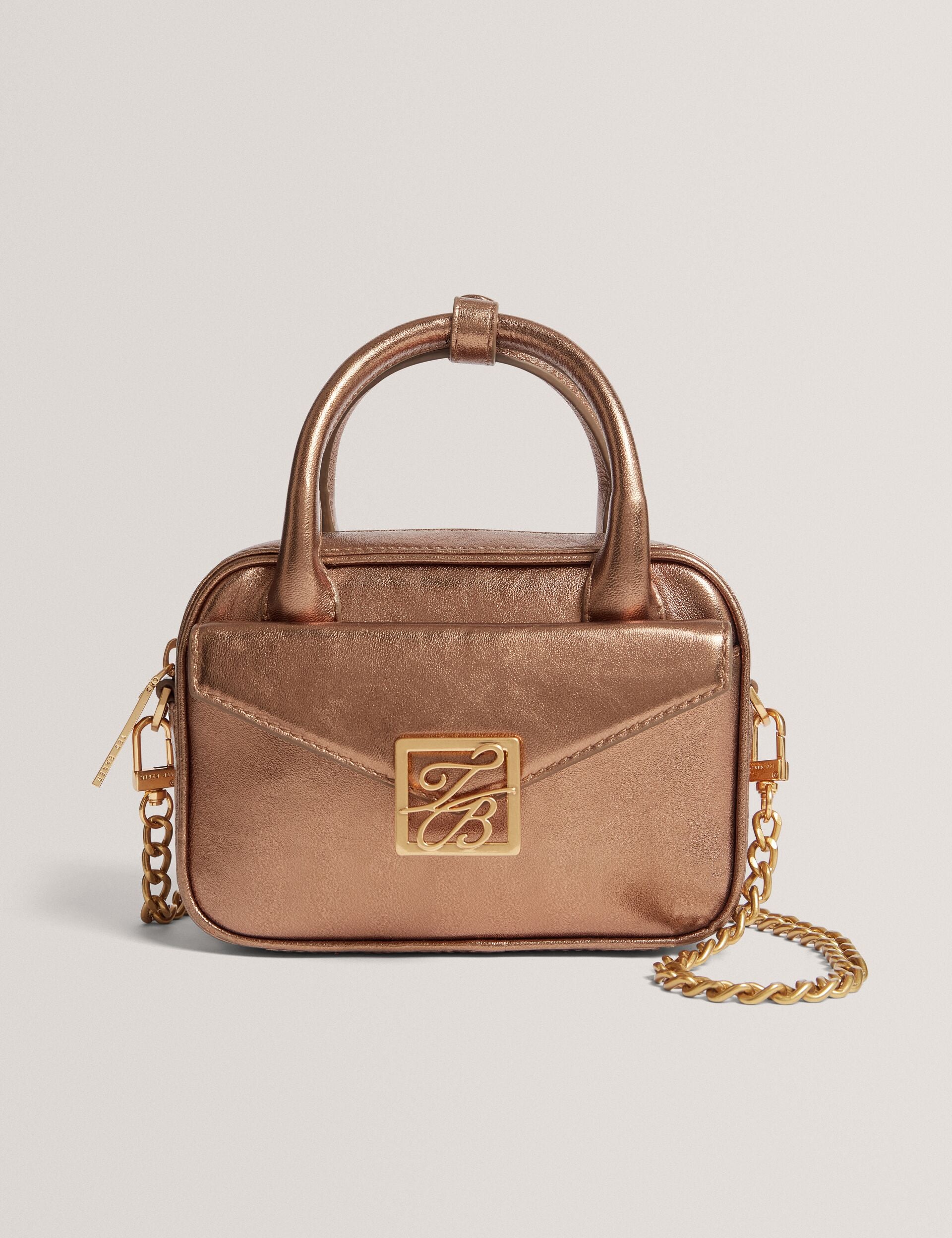 ANISAA Metallic Leather Mini Camera Bag