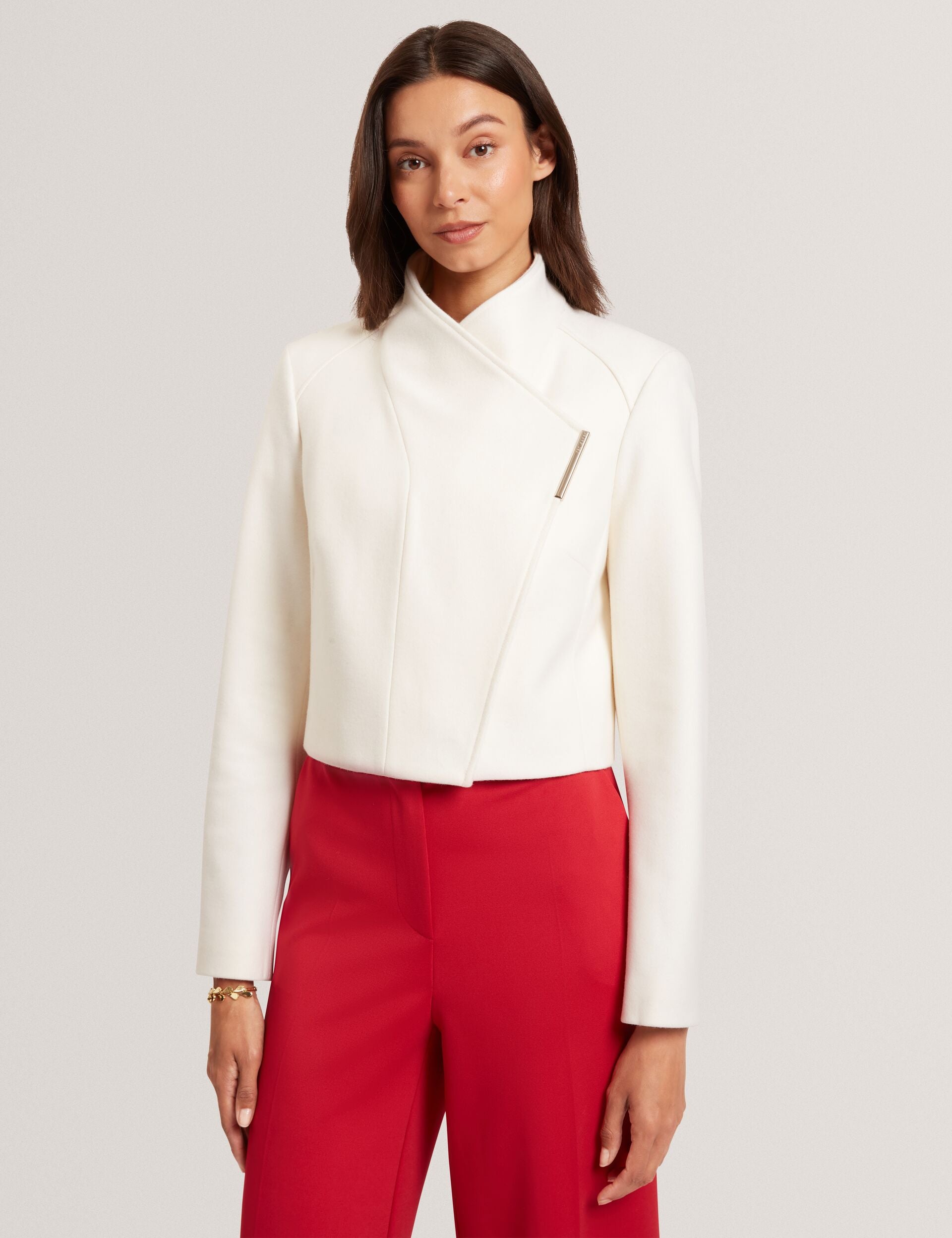ROSECEE Wool Rich Cropped Wrap Jacket