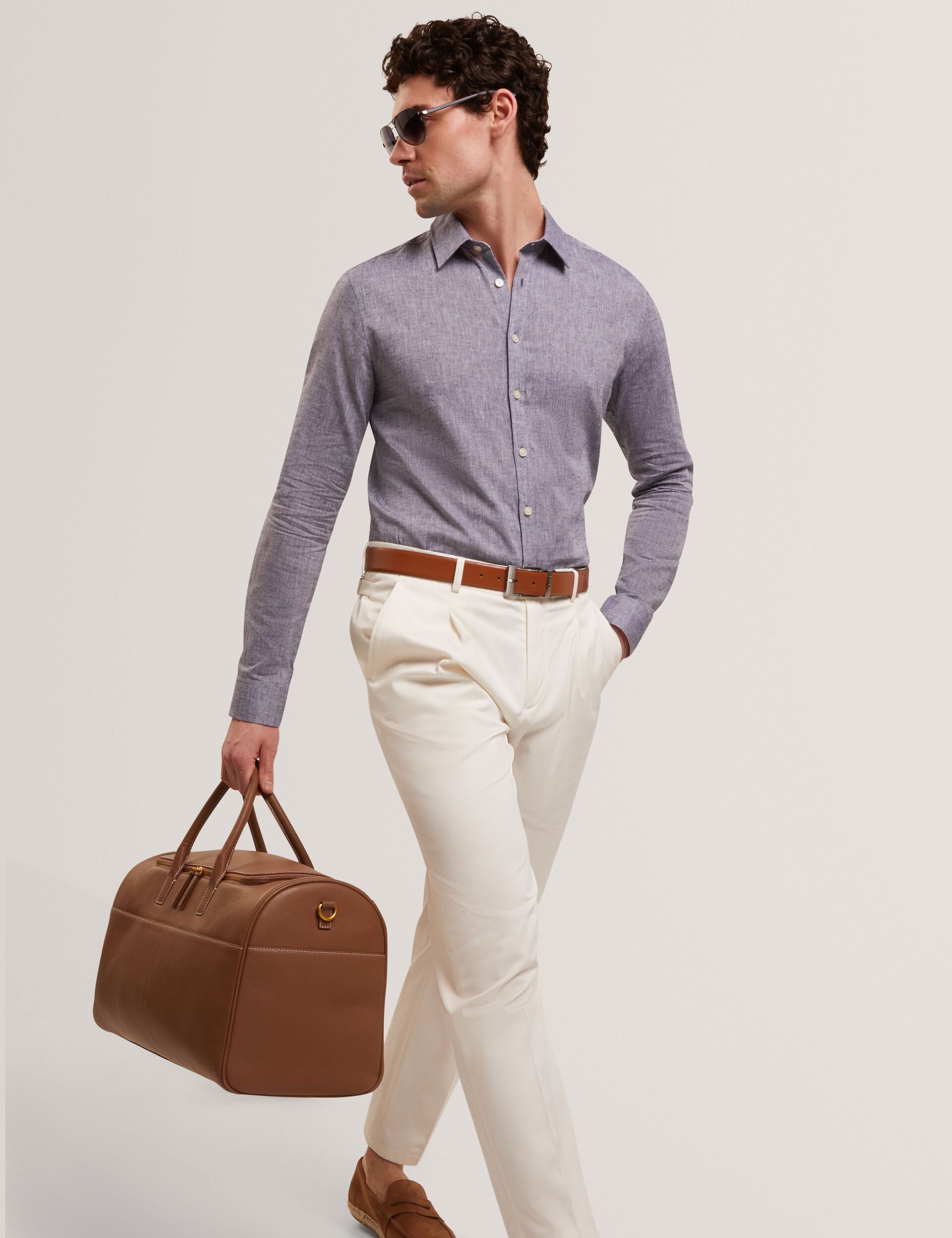 PRYNN Linen Cotton Woven Long Sleeve Shirt