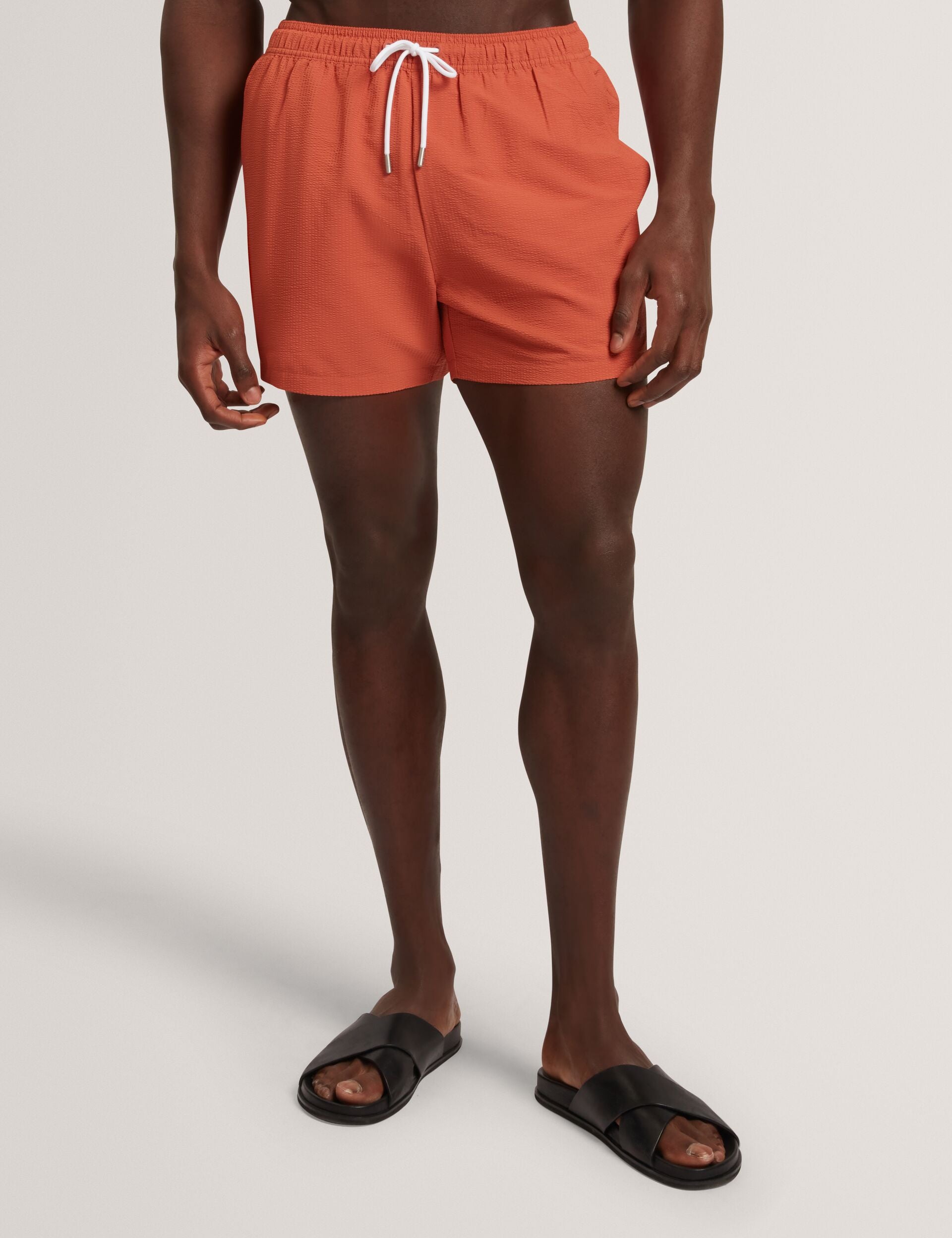 HEFFNER - Seersucker Mid-Length Swim Shorts