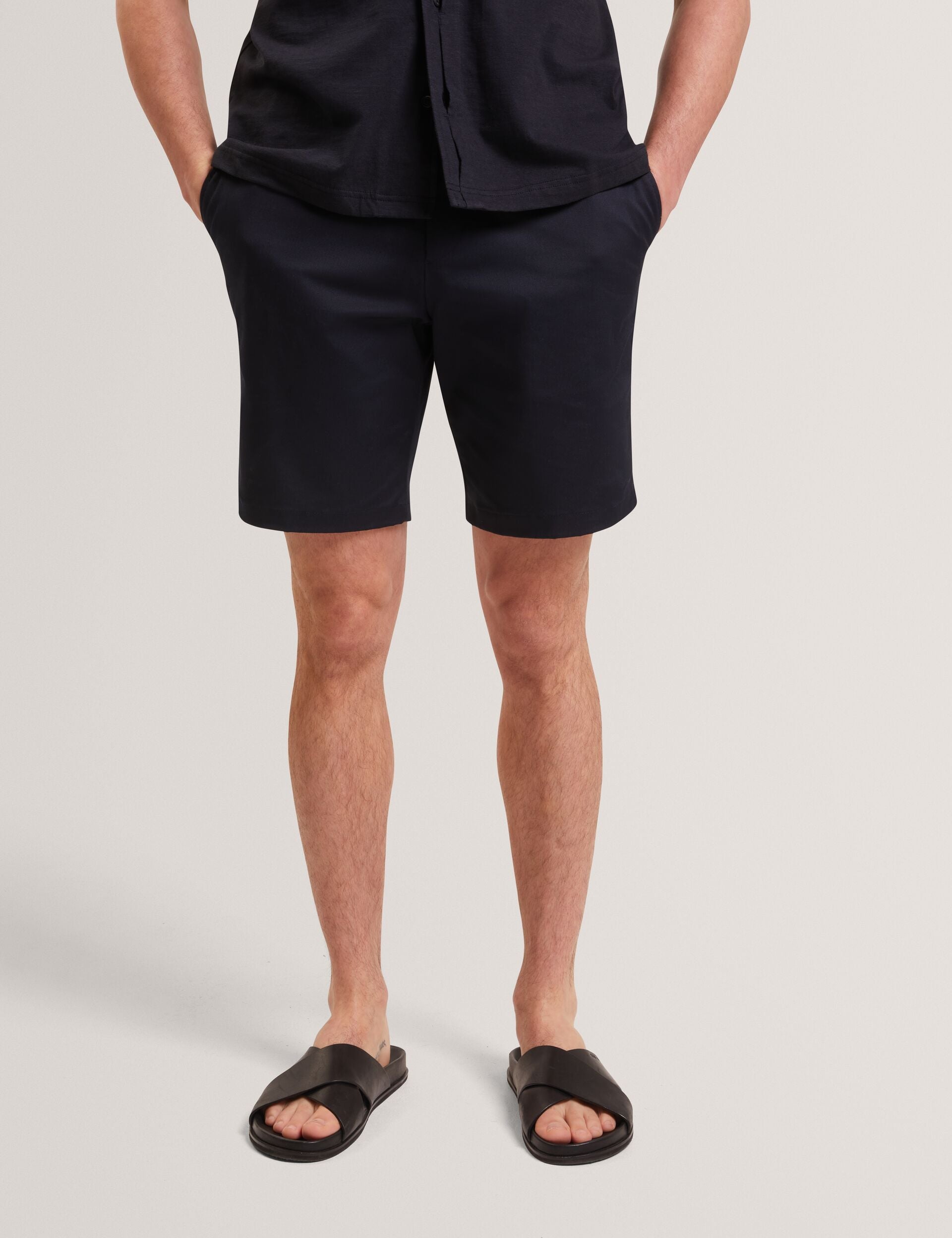 LOWETON Slim Leg Stretch Cotton Chino Shorts