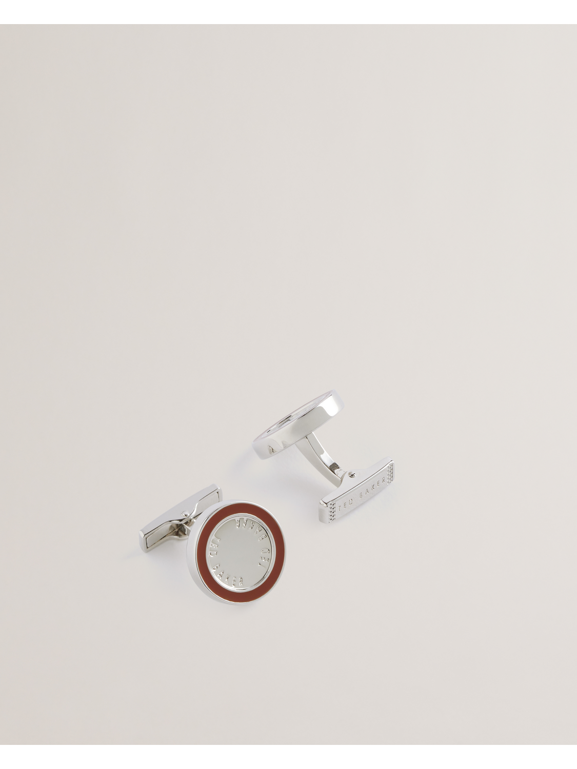 RAYLAN - Colour Border Branded Round Cufflinks