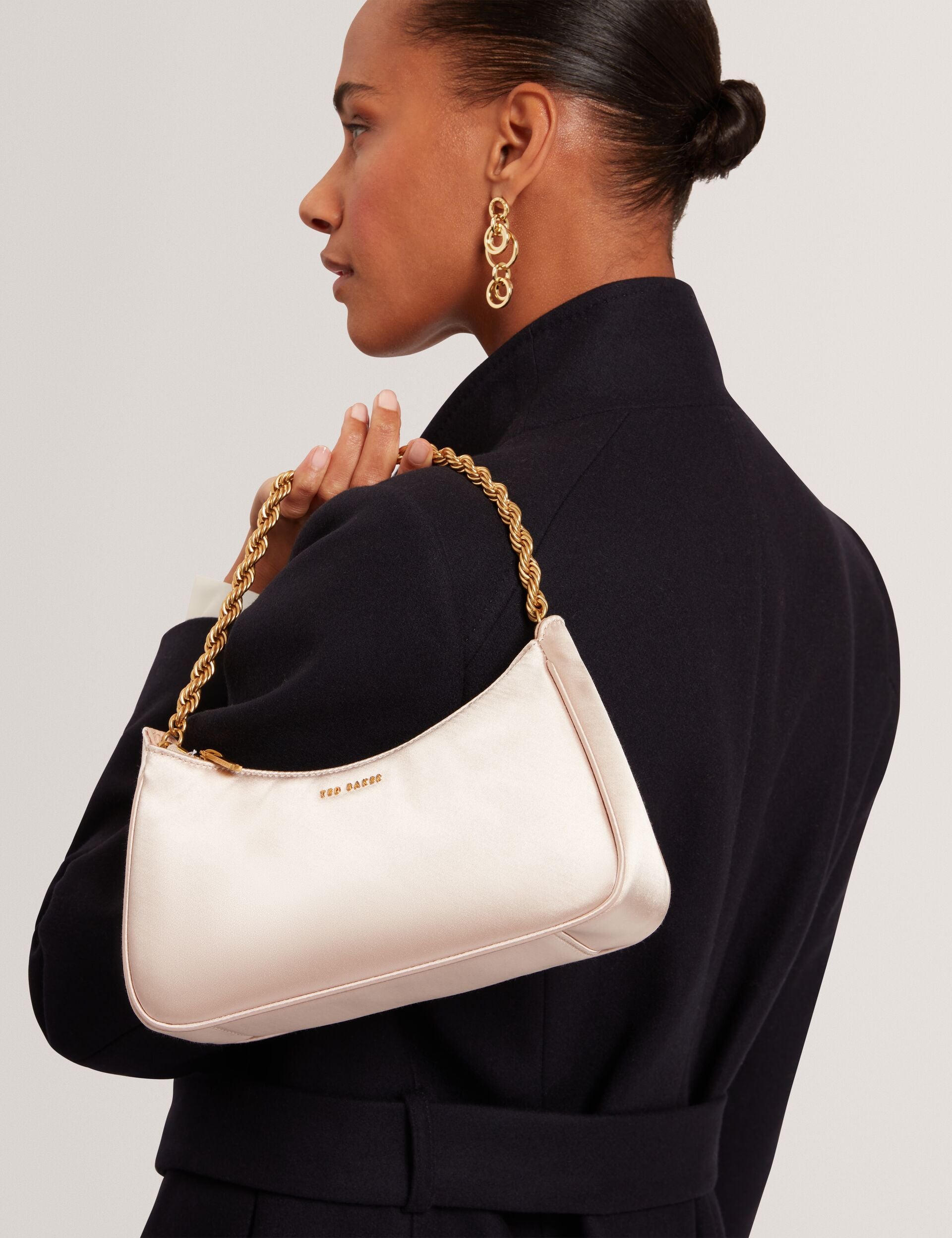 AGNISE Satin Chain Strap Small Shoulder Bag