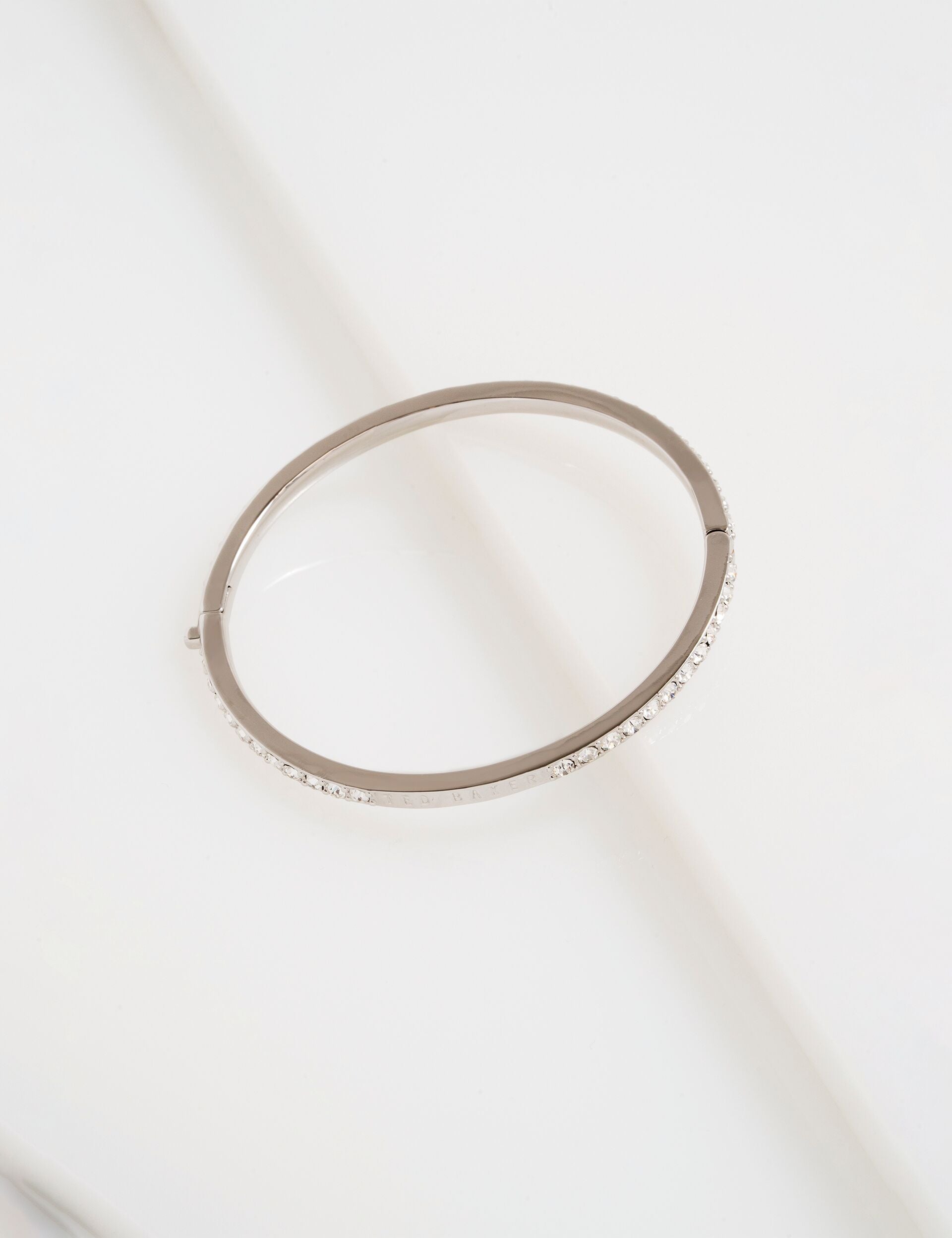 Silver Slim Crystal Shimmer Bangle Bracelet | CLAUDIA | Ted Baker