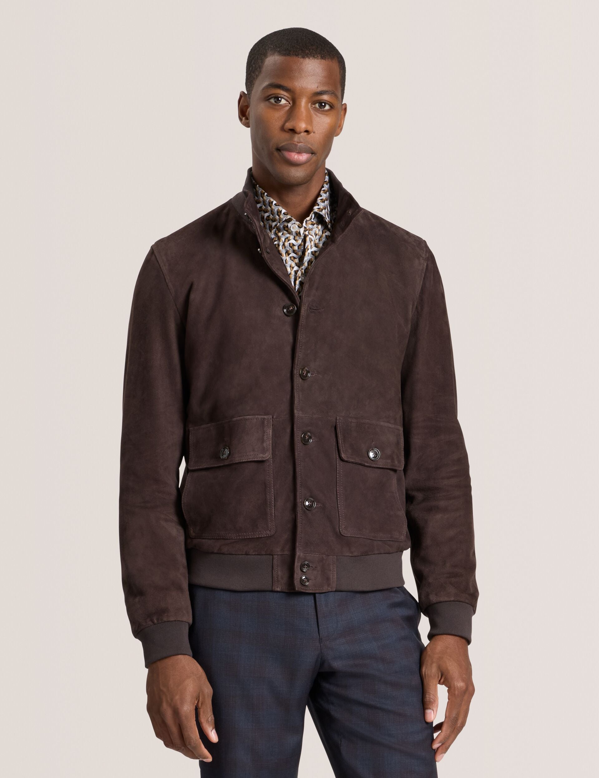 WEIR - Suede Button Front Jacket