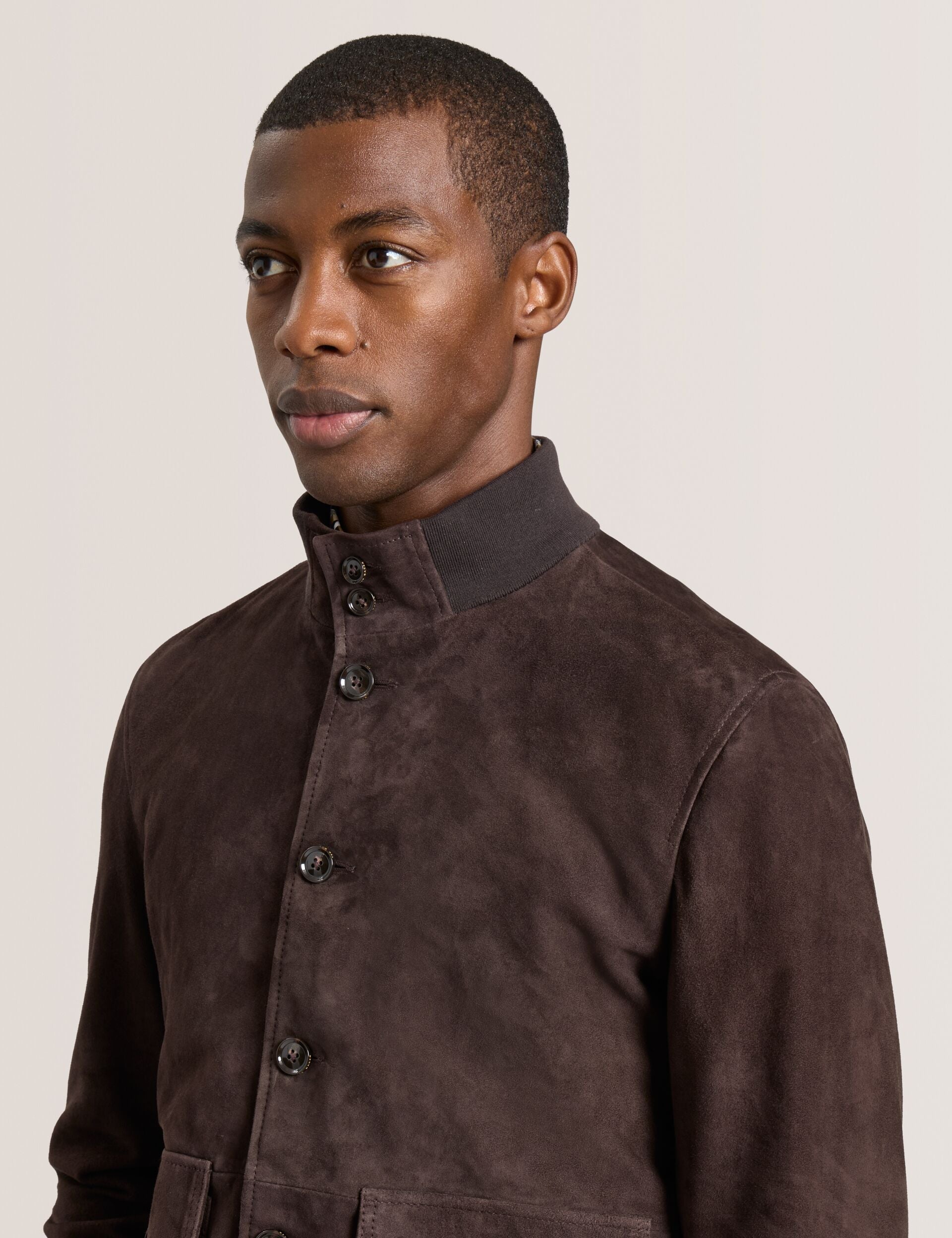 WEIR - Suede Button Front Jacket